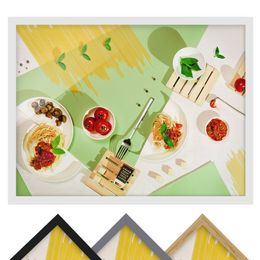 Bilderwelten Bild mit Rahmen Kulinarisch einzigartig modern inkl. Rahmung - Geometrie in der K&uuml;che - Deko K&uuml;che
