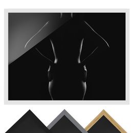 Bilderwelten Bild mit Rahmen Portrait schwarz Motiv inkl. Rahmung - Eszter - Erotik Wohnzimmer Schlafzimmer