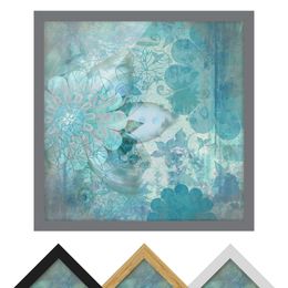 Bilderwelten Bild mit Rahmen - Quadrat Winterblumen