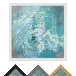 Bilderwelten Bild mit Rahmen - Quadrat Winterblumen
