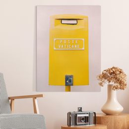 Bilderwelten Leinwandbild Stadt Motiv Kunstdruck gelb - Italienische Post - Italien XXL Wohnzimmer Schlafzimmer