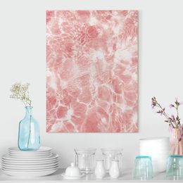 Bilderwelten Leinwandbild Strand Motiv Kunstdruck pink - Pinkes Meer - Landschaft XXL Wohnzimmer Schlafzimmer