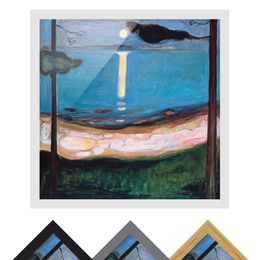 Bilderwelten Bild mit Rahmen - Quadrat Edvard Munch - Mondnacht