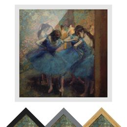 Bilderwelten Bild mit Rahmen originell blau modern inkl. Rahmung - Edgar Degas - Blaue T&auml;nzerinnen - Tanzen Wohnzimmer Schlafzimmer
