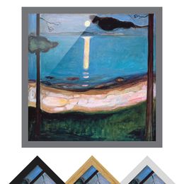 Bilderwelten Bild mit Rahmen - Quadrat Edvard Munch - Mondnacht