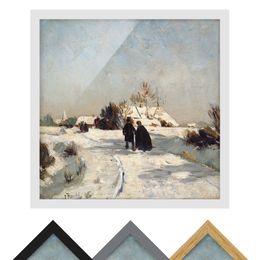 Bilderwelten Bild mit Rahmen Natur einzigartig modern inkl. Rahmung - Otto Modersohn - Neujahrstag - Landschaft Wohnzimmer Schlafzimmer