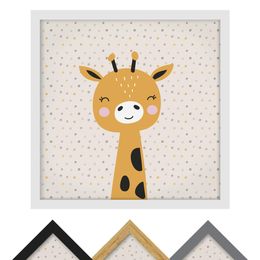 Bilderwelten Bild mit Rahmen - Quadrat Baby Giraffe