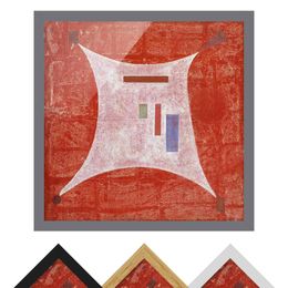 Bilderwelten Bild mit Rahmen - Quadrat Wassily Kandinsky - Vier Ecken