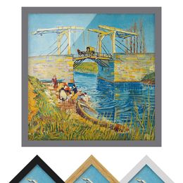 Bilderwelten Bild mit Rahmen - Quadrat Vincent van Gogh - Zugbr&uuml;cke in Arles
