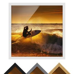 Bilderwelten Bild mit Rahmen - Quadrat Sun, Fun and Surf