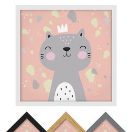 Bilderwelten Bild mit Rahmen - Quadrat Freche Katze