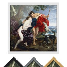 Bilderwelten Bild mit Rahmen originell einzigartig modern inkl. Rahmung - Anthonis van Dyck - Venus und Adonis - Deko Wohnzimmer Schlafzimmer