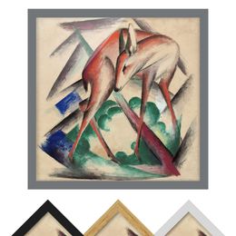 Bilderwelten Bild mit Rahmen - Quadrat Franz Marc - Reh