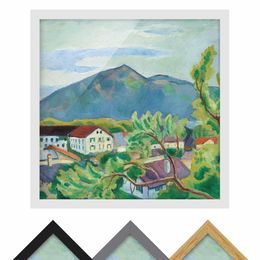 Bilderwelten Bild mit Rahmen Natur gr&uuml;n modern inkl. Rahmung - August Macke - Fr&uuml;hlingslandschaft in Tegernsee - Landschaft Wohnzimmer Schlafzimmer