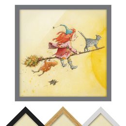 Bilderwelten Bild mit Rahmen - Quadrat Frida und Kater Pumpernickel