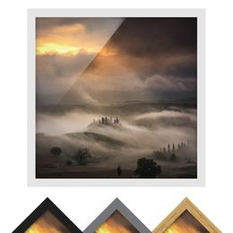 Bilderwelten Bild mit Rahmen - Quadrat Nebelwellen