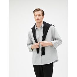 KOTON Button Up Shirt male Grey size XXXL