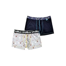 Unabux Boxershorts Herren Größe XL blau / grau