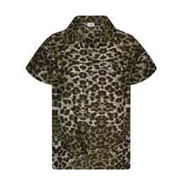 King Kameha Button Up Shirt 'Leopard' boy Brown size 146/164