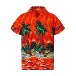 King Kameha Shirt 'Parrot' male Orange size XXL