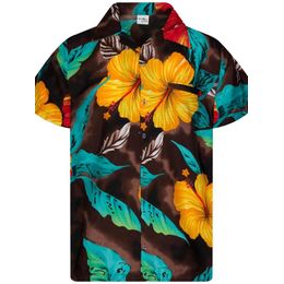 King Kameha Shirt 'Big Flower' male Brown size 5XL