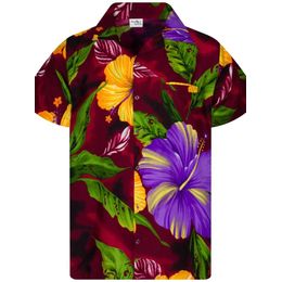 King Kameha Shirt 'Big Flower' male Red size S