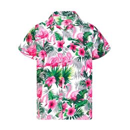 King Kameha Shirt 'Flamingo Flowers' male White size L
