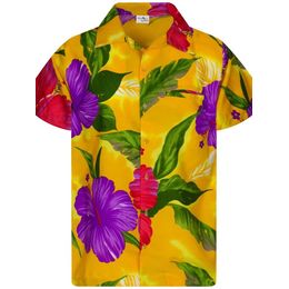 King Kameha Shirt 'Big Flower' male Yellow size XXL