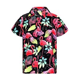 King Kameha Shirt 'Funky Flamingos' male Black size S