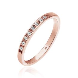 Elli Ringe - Ring Aufsteckring Funkelnd Diamant (0.04 ct) 925 S - Gr. 54 MM - in Gelb - f&uuml;r Damen