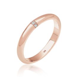 Elli Ringe - Ring Diamant 0.045 ct. Klassik Verlobung 925 Silb - Gr. 52 MM - in Gold - f&uuml;r Damen