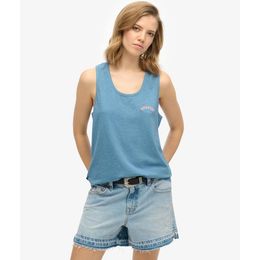 Superdry Damen Essential Logo Tanktop mit St&uuml;ckf&auml;rbung Blue - Gr&ouml;&szlig;e: 36 21030260006127MN030