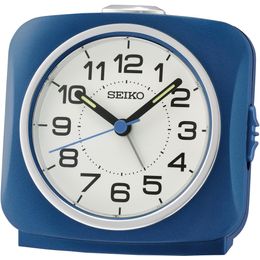 Seiko Quarzwecker "QHE194L", blau, Wecker, Wecker, Piepalarm, durchlaufende Sekunde, Schlafzimmer, Reisewecker