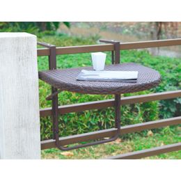 Balkonhängetisch Garden Pleasure, B:50cm H:50cm T:60cm, braun, Tische, "Rattan", Polyrattan, klappbar, 60x50 cm