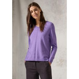 Cecil Damen Strickpullover, lila, Gr. XXL, unifarben, Web, 37% Baumwolle, 34% Polyacryl, 26% Polyester, 3% Elasthan, Pullover, mit Strick-Detail