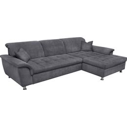 DOMO collection Ecksofa "Franzi B/T: 278/162 cm, L-Form,, belastbar bis 140kg/ Sitz", B/H/T: 278cm x 80cm x 162cm, Chenille, Recamiere rechts, ohne
