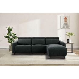 Ecksofa Home Affaire, B:274cm H:100cm T:181cm, grau, 100% Polyester, Wohnzimmer, Sofas, "SKAANE Struktur, L-Form, 274 cm, manuelle u. elektrische