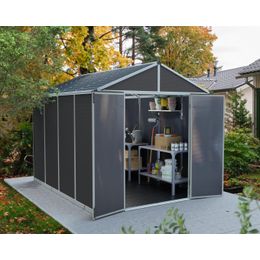 Gerätehaus, grau, PALRAM - CANOPIA, Aluminium, Kunststoff, Polycarbonat (PC), Garten, Gerätehäuser, "Rubicon", mit lebenslang widerstandsfähigen