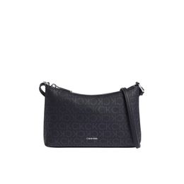 Calvin Klein Damen Umhängetasche "CK MST AP CNV LG JQD", schwarz, Lederimitat, gemustert, Taschen, Schultertasche, Handtasche Damen mit CK-Monogramm