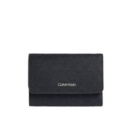 Calvin Klein Damen Geldbörse "CK MUST AOP SMALL TRIFOLD W ZIP", schwarz, Lederimitat, unifarben, Basic, Kleinlederwaren, Damen Portemonnaie,