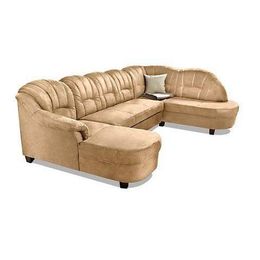 Wohnlandschaft Home Affaire, B:288cm H:84cm T:80cm, beige, Sofas, "Budapest, viel Platz, Breite 288cm, zeitlos und elegant, U-Form", wahlweise mit