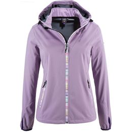 DEPROC Active Damen Softshelljacke "SEELEY PEAK WOMEN", lila, Gr. 40, 96% Polyester; 4% Elasthan, Jacken, mit abnehmbarer Kapuze