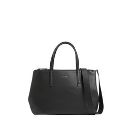 Calvin Klein Damen Henkeltasche "CK MUST TOTE MD", schwarz, Polyester, unifarben, Taschen, Shopper, Damen Umhängetasche, Schultertasche mit Label