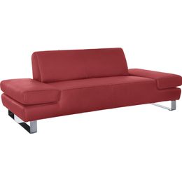 2-Sitzer W.Schillig, B:202cm H:76cm T:101cm, rot, Longlife Xtra-Leder Z59: Glattleder mit modischer Prägung. Hautstärke 0, 9 - 1, 1 mm, Sofas, "taboo
