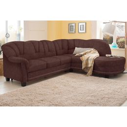 Ecksofa Home Affaire, B:231cm H:86cm T:81cm, braun, MELROSE/Struktur (100% Polyester);Microfaser PRIMABELLE (100% Polyester);MELROSE (100%