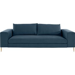 3-Sitzer OTTO products, B:247cm H:83cm T:103cm, blau, Luxus-Microfaser: aus recycleten Textilien (100% PES), Sofas, "Finnja, softer, legerer