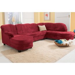 Wohnlandschaft Home Affaire, B:289cm H:86cm T:81cm, rot, Sofas, "Camelita, viel Platz, bequem und zeitlos, Breite 289cm, U-Form", wahlweise mit