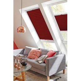 Dachfensterplissee SUNLINES, B:61cm H:142cm, rot, Obermaterial: 100% Polyester, Plissees, "Classic Style Crepe", mit F&uuml;hrungsschienen