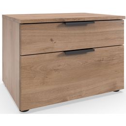 Nachtkommode wimex, B:54cm H:39cm T:41cm, braun, Spanplatte, Sideboards, "Level by fresh to go", 2 Schubladen mit soft-close Funktion, 54cm breit,