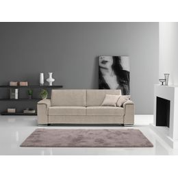 Schlafsofa Egoitaliano, B:234cm H:85cm T:102cm, grau, Luxus-Micofaser Lederoptik (100% Polyester) ist ein neues technisches Gewebe mit einem